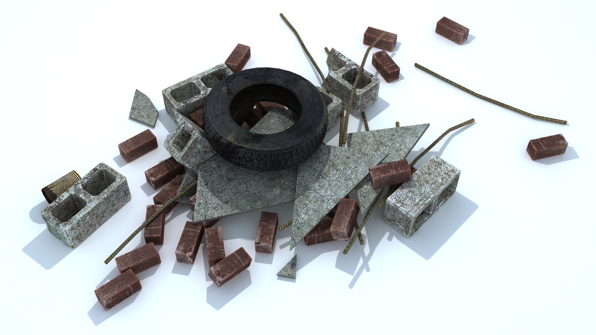 Junk Rubble Pile 3d Model