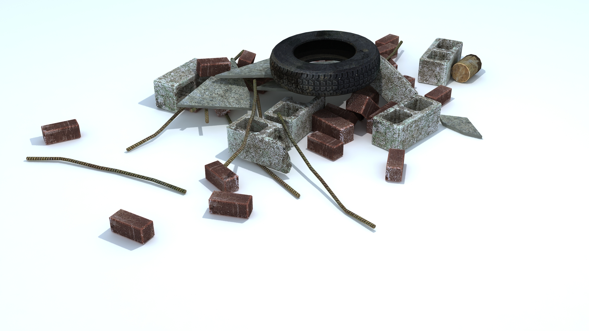 Junk Rubble Pile 3d Model