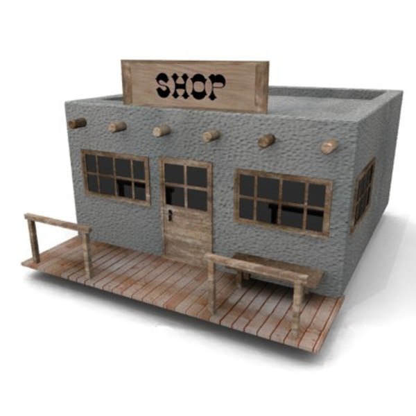 3d 9 western houses model