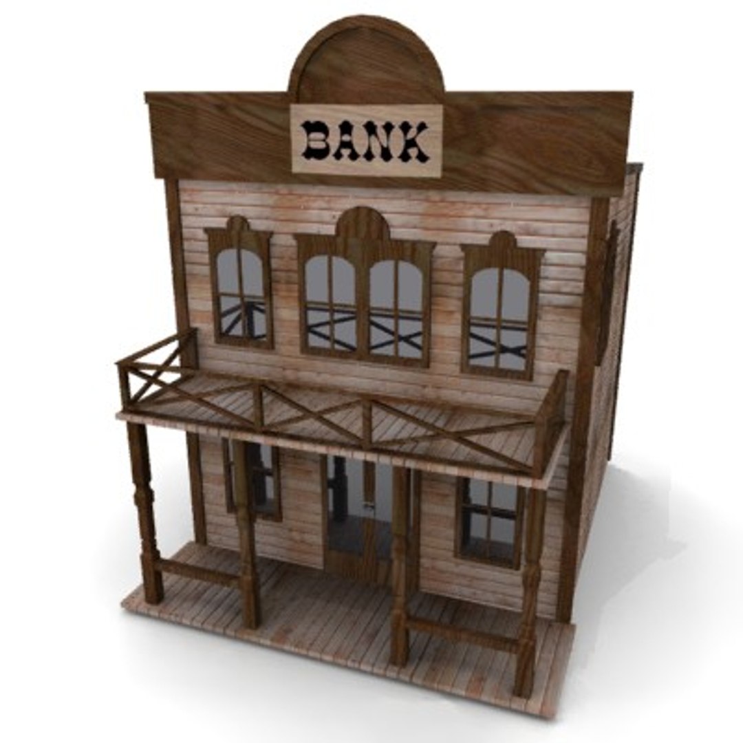 3d 9 Western Houses Model