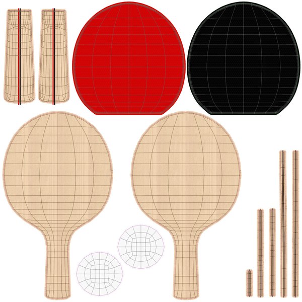 3d model realistic ping pong paddle