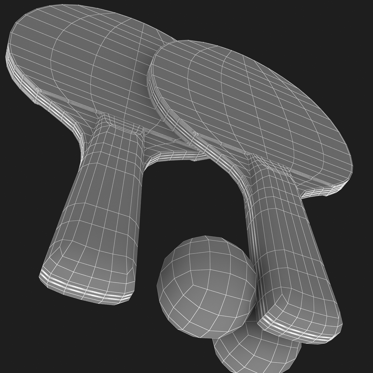 3d model realistic ping pong paddle