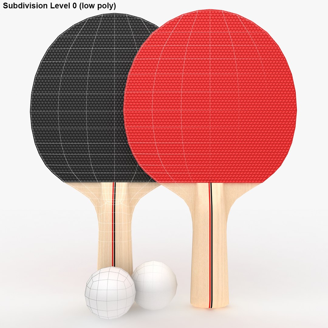 3d Model Realistic Ping Pong Paddle