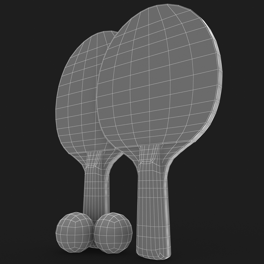 3d model realistic ping pong paddle