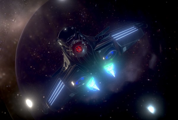 3d intergalactic spaceship fighter design