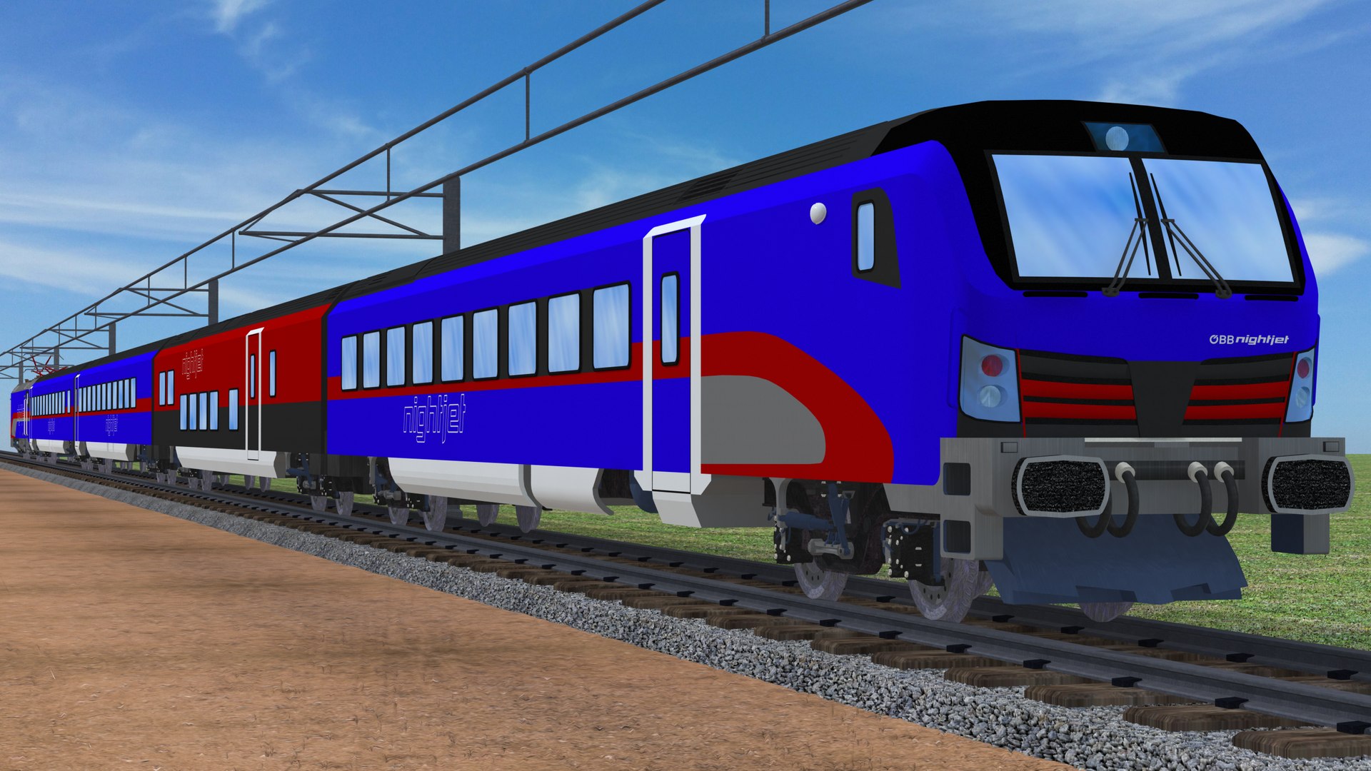 3D Oebb Nightjet Viaggio Next Level - Electric Passenger Train With A ...