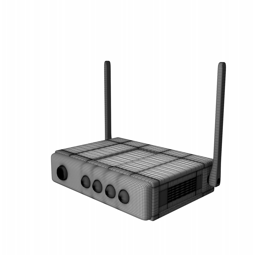 3D Cartoon Black Wireless Router - TurboSquid 2331751