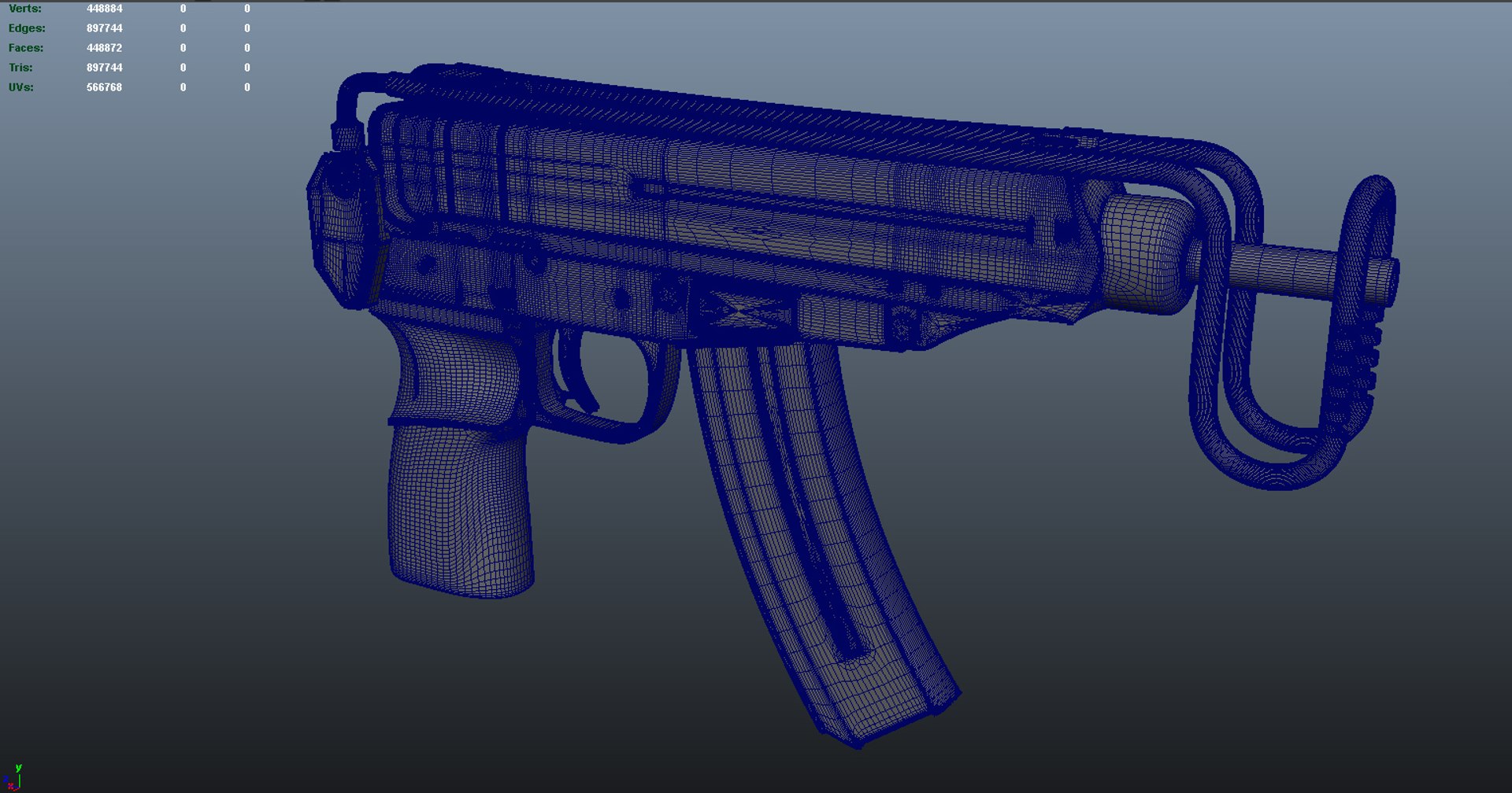 scorpion machine pistol 3d obj