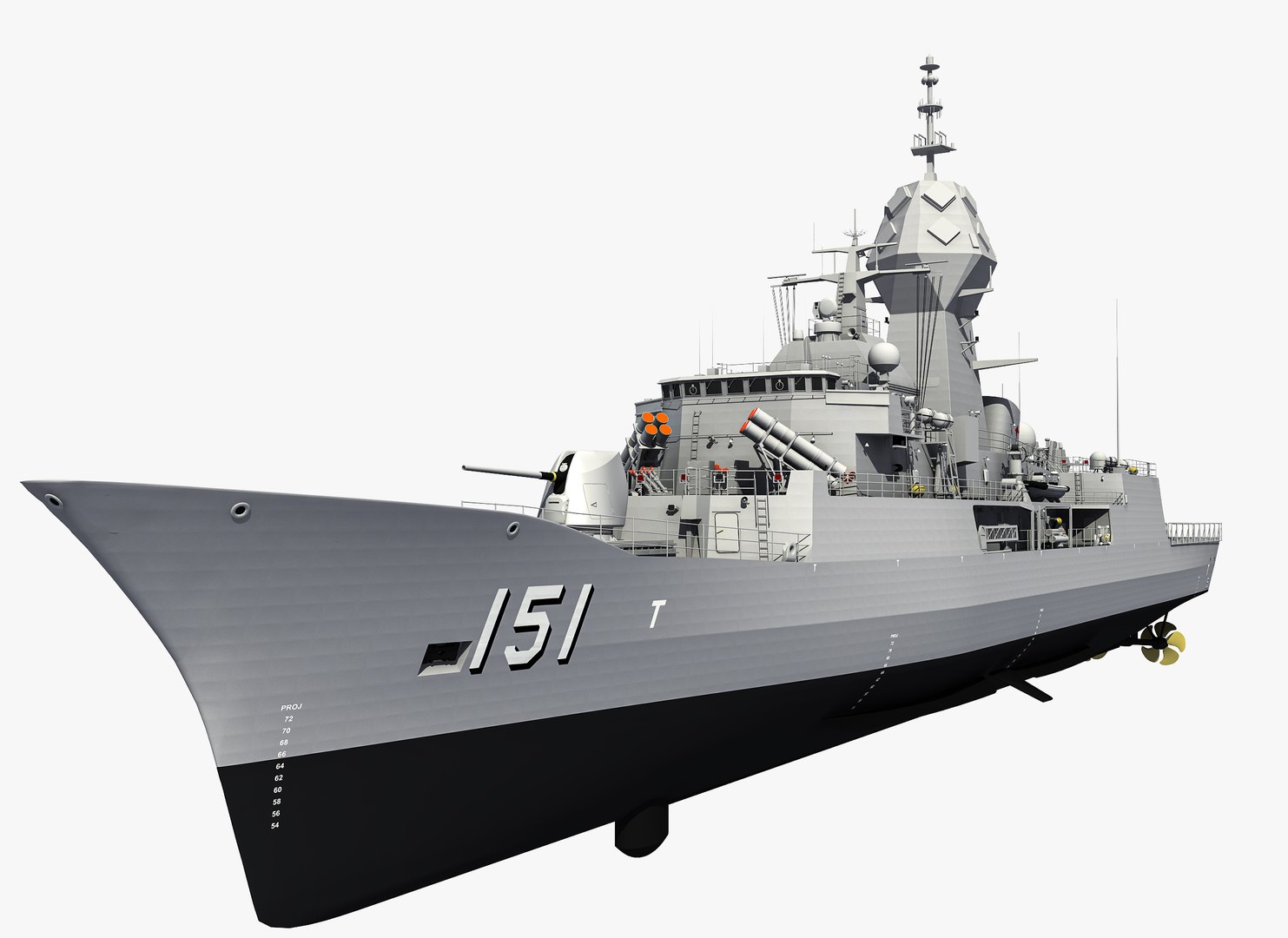 3D Model ANZAC MEKO Class Frigate HMAS ARUNTA FFH 151 - TurboSquid 2096516