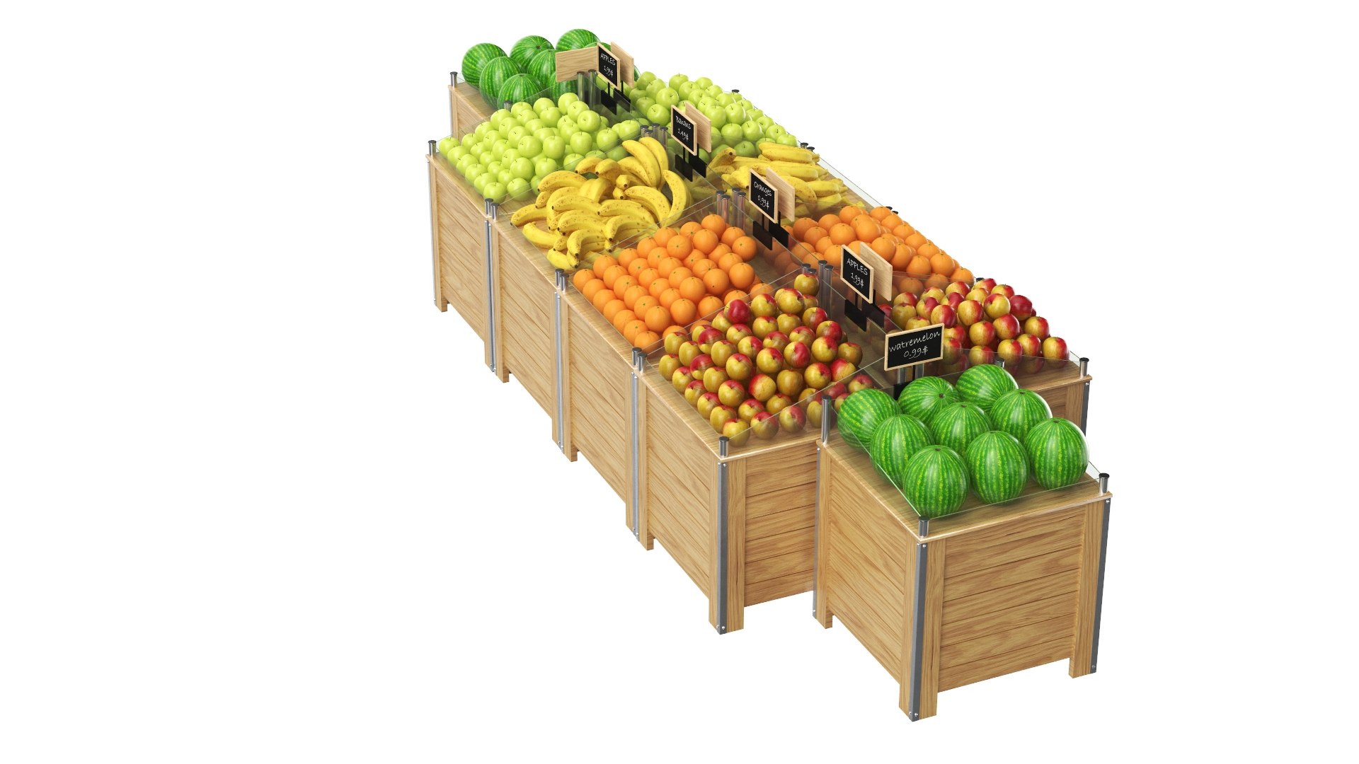 3D Full Grocery Display Island - TurboSquid 1858406
