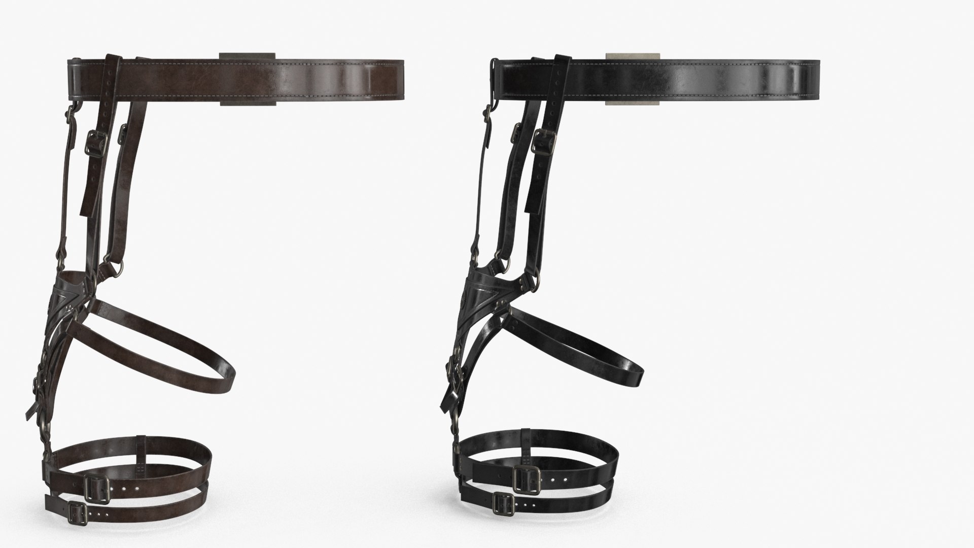 3D Leather Harness Leg Pouch Tactical Hunting 2 Colors - TurboSquid 2168127