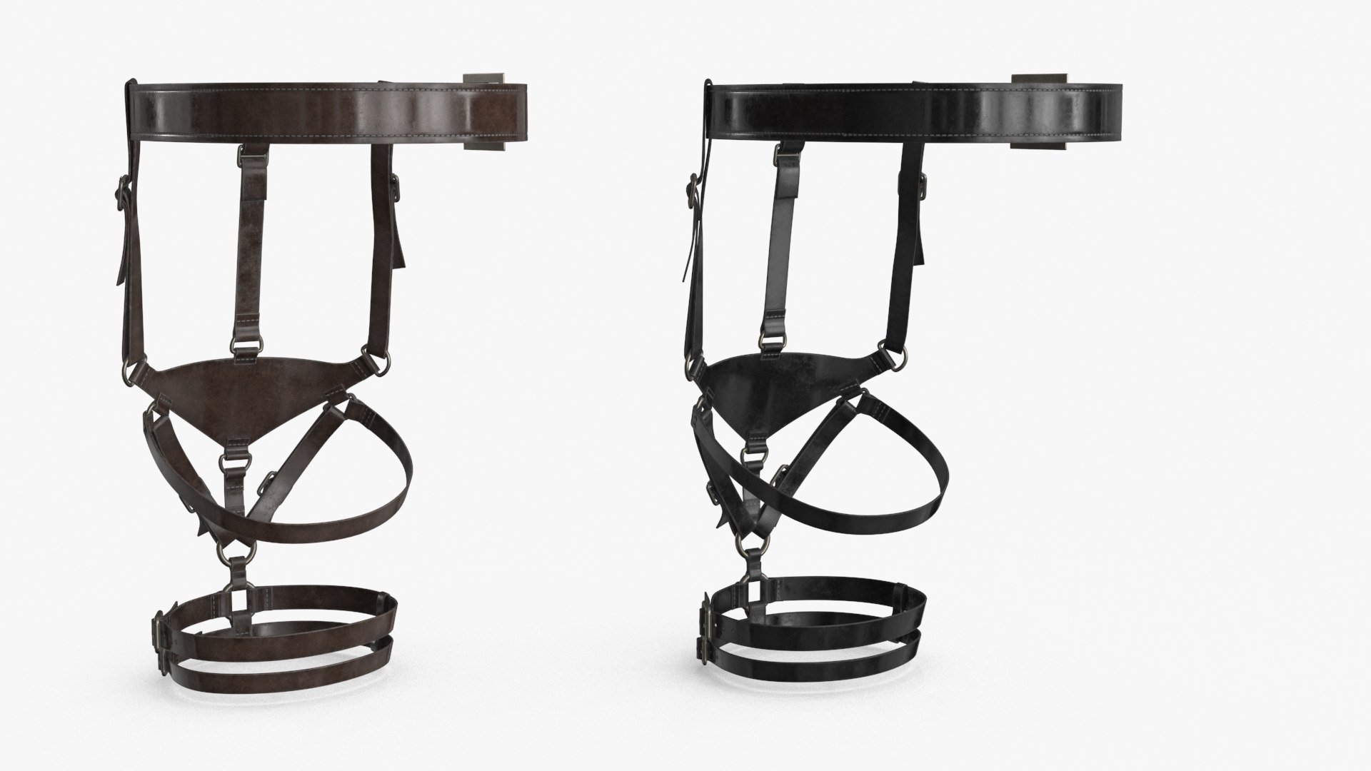 3D Leather Harness Leg Pouch Tactical Hunting 2 Colors - TurboSquid 2168127