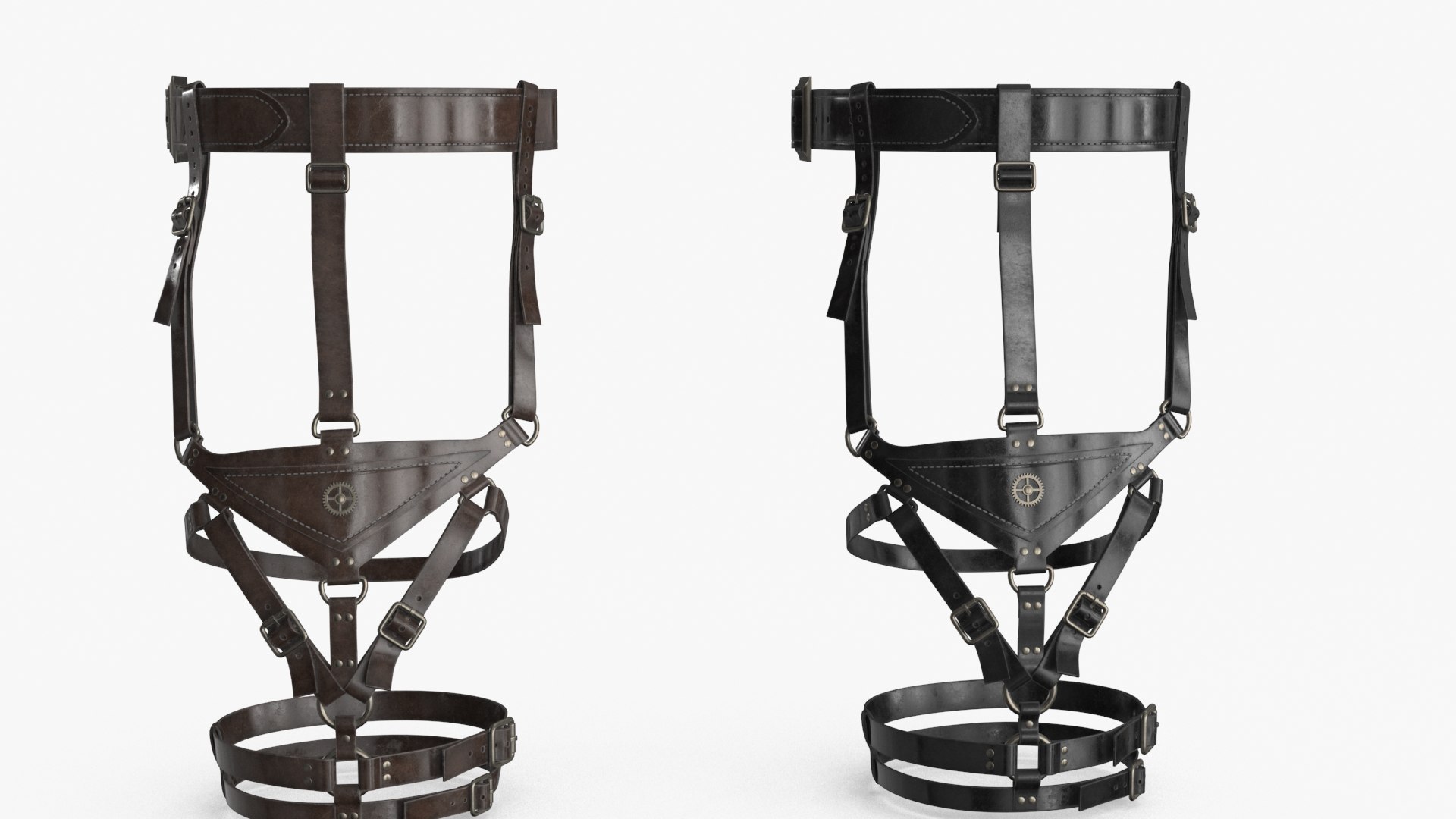 3D Leather Harness Leg Pouch Tactical Hunting 2 Colors - TurboSquid 2168127