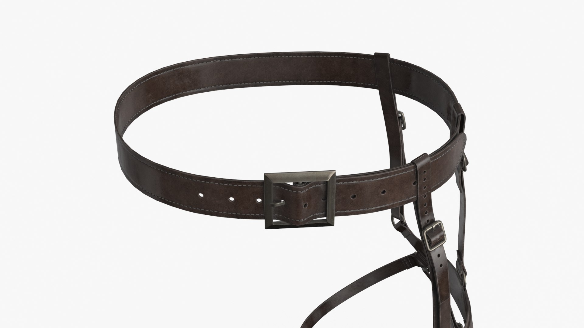 3D Leather Harness Leg Pouch Tactical Hunting 2 Colors - TurboSquid 2168127