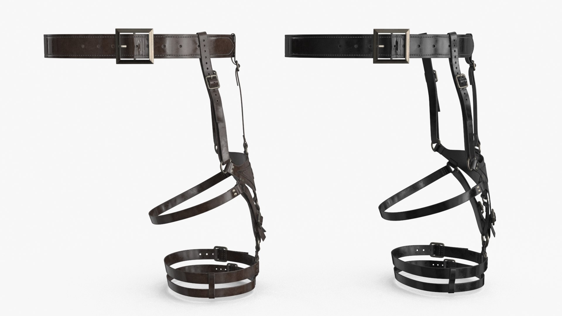 3D Leather Harness Leg Pouch Tactical Hunting 2 Colors - TurboSquid 2168127