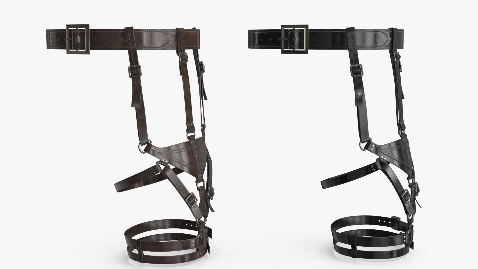 3D Leather Harness Leg Pouch Tactical Hunting 2 Colors - TurboSquid 2168127