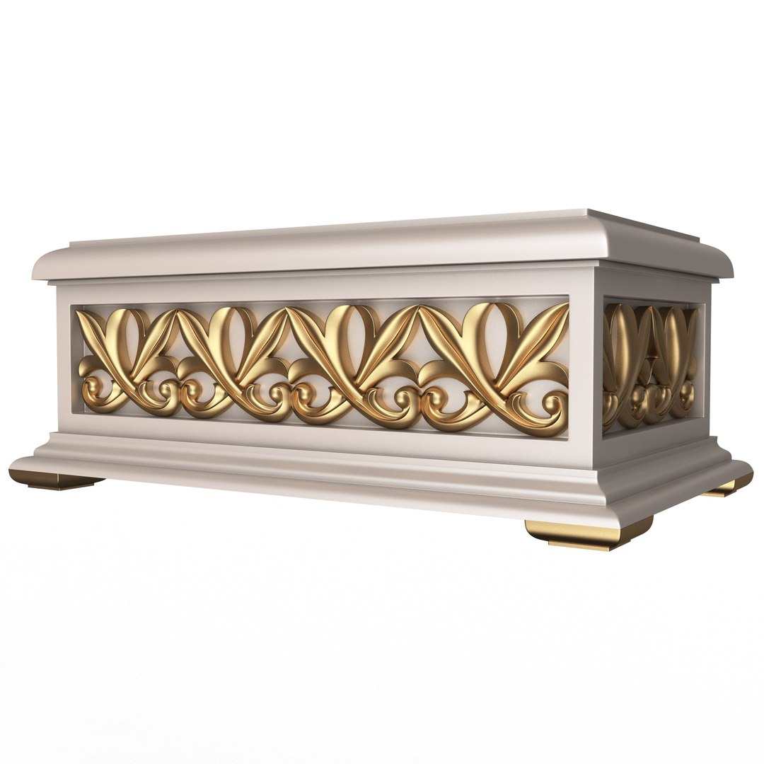 Casket Carved 05 White Model - TurboSquid 2207765