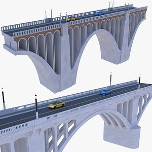 Viaduct With Cars 3D Model - TurboSquid 2391283