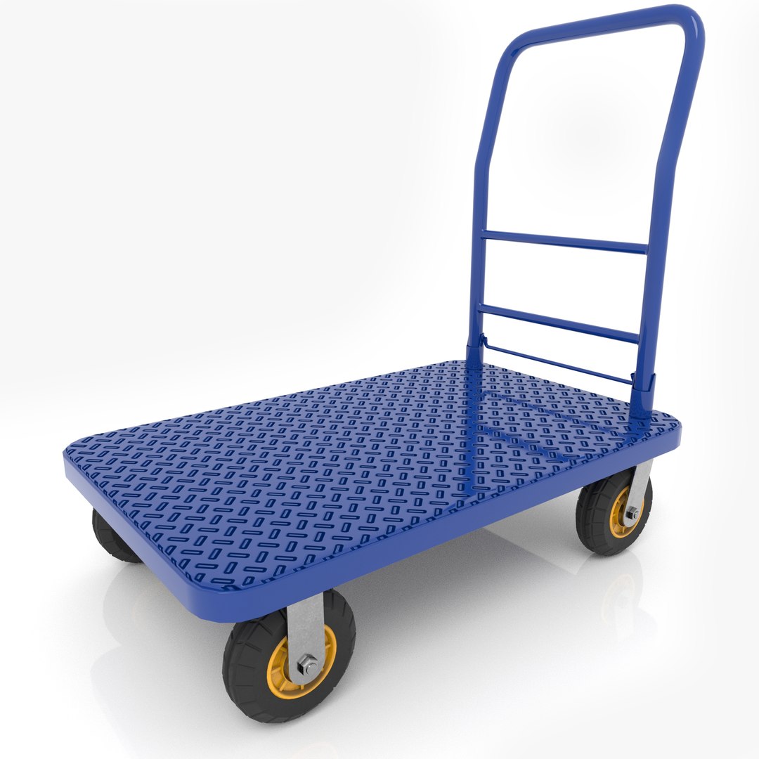 Heavy Duty Industrial Push Wheel Platform Truck 3D Model - TurboSquid ...