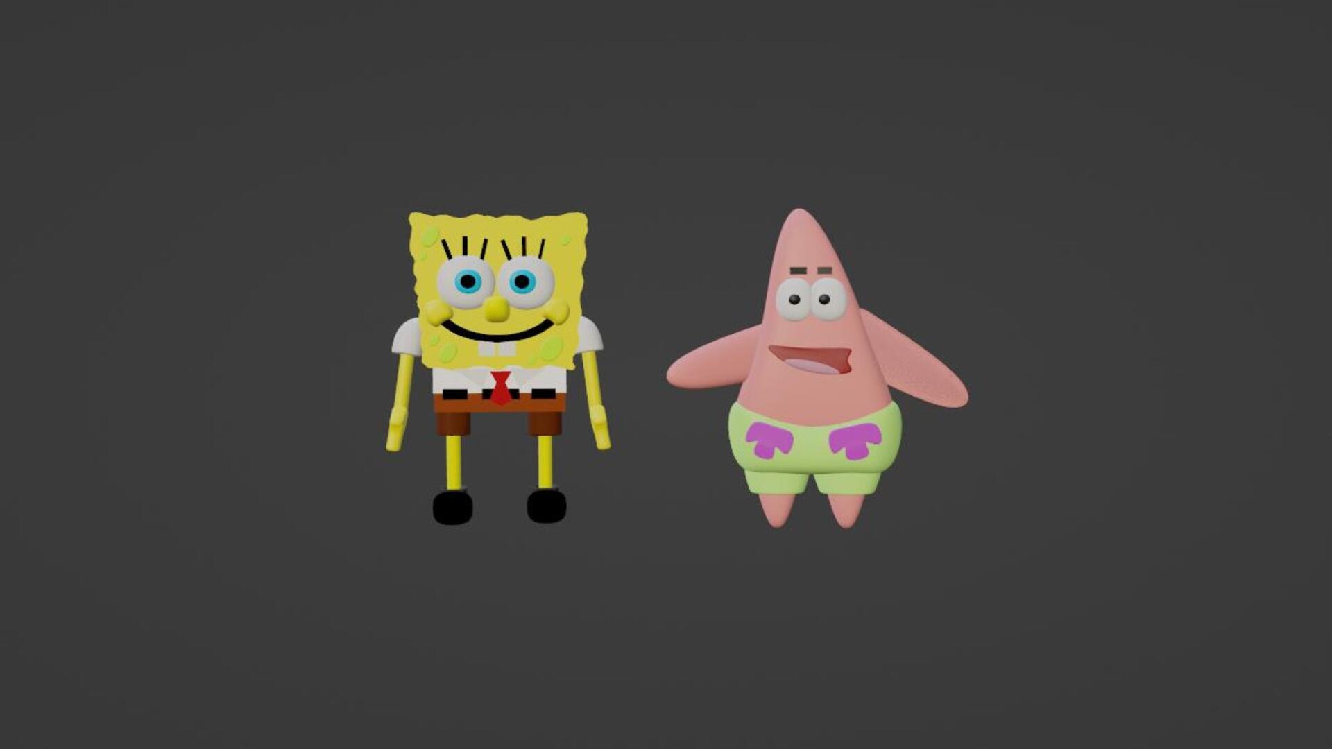 Patrik And Spanch Bob 3D Model - TurboSquid 2104376