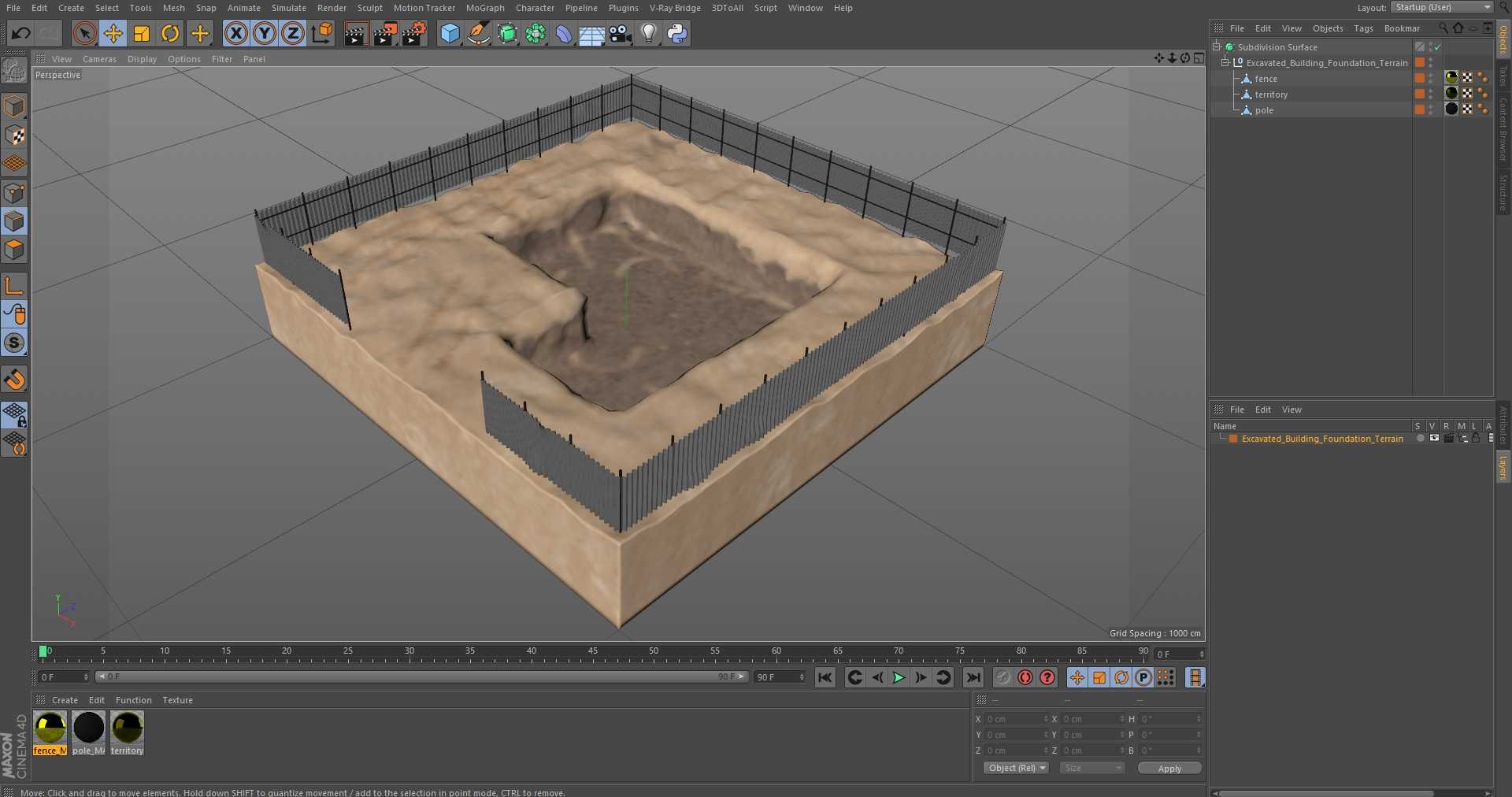 3D Model Excavated Building Foundation Terrain - TurboSquid 2288112