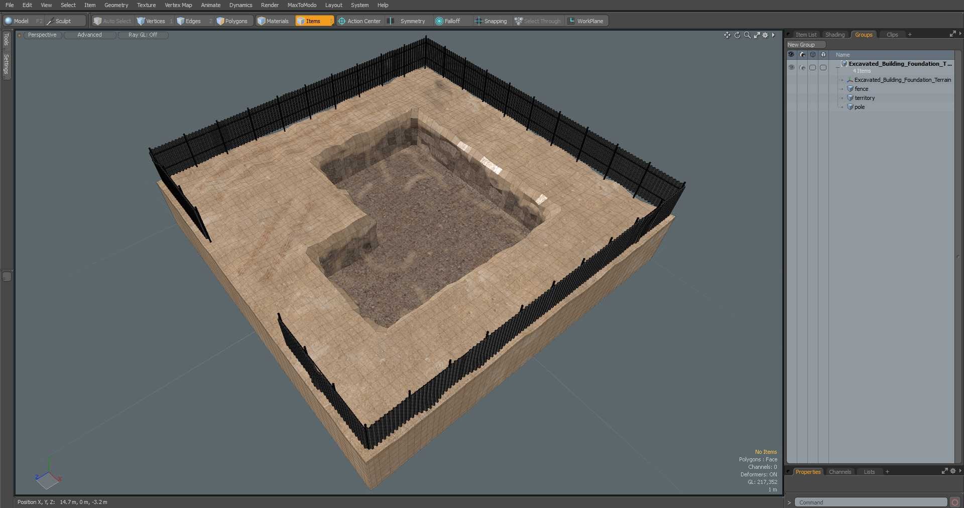 3D Model Excavated Building Foundation Terrain - TurboSquid 2288112