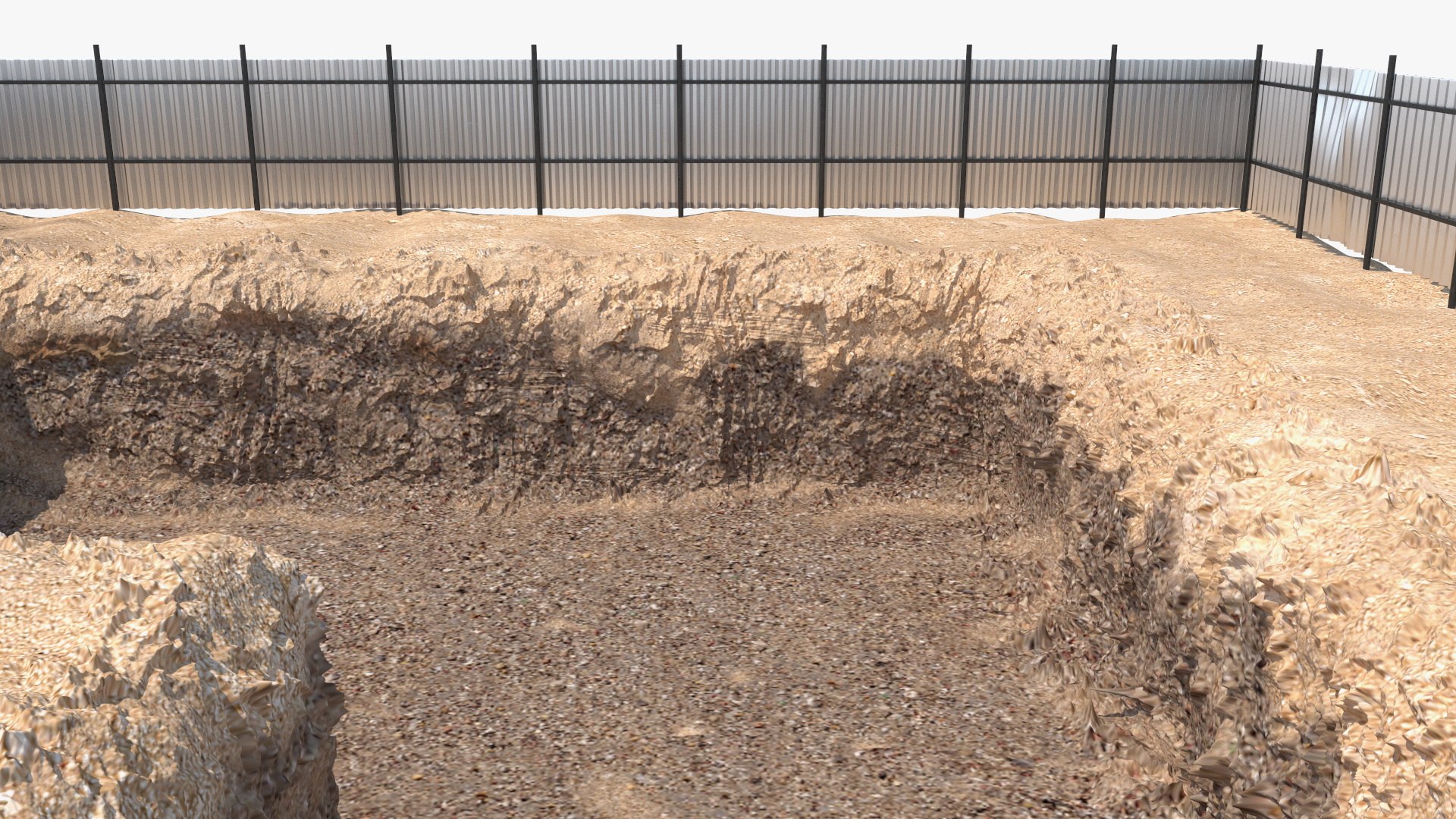 3D Model Excavated Building Foundation Terrain - TurboSquid 2288112