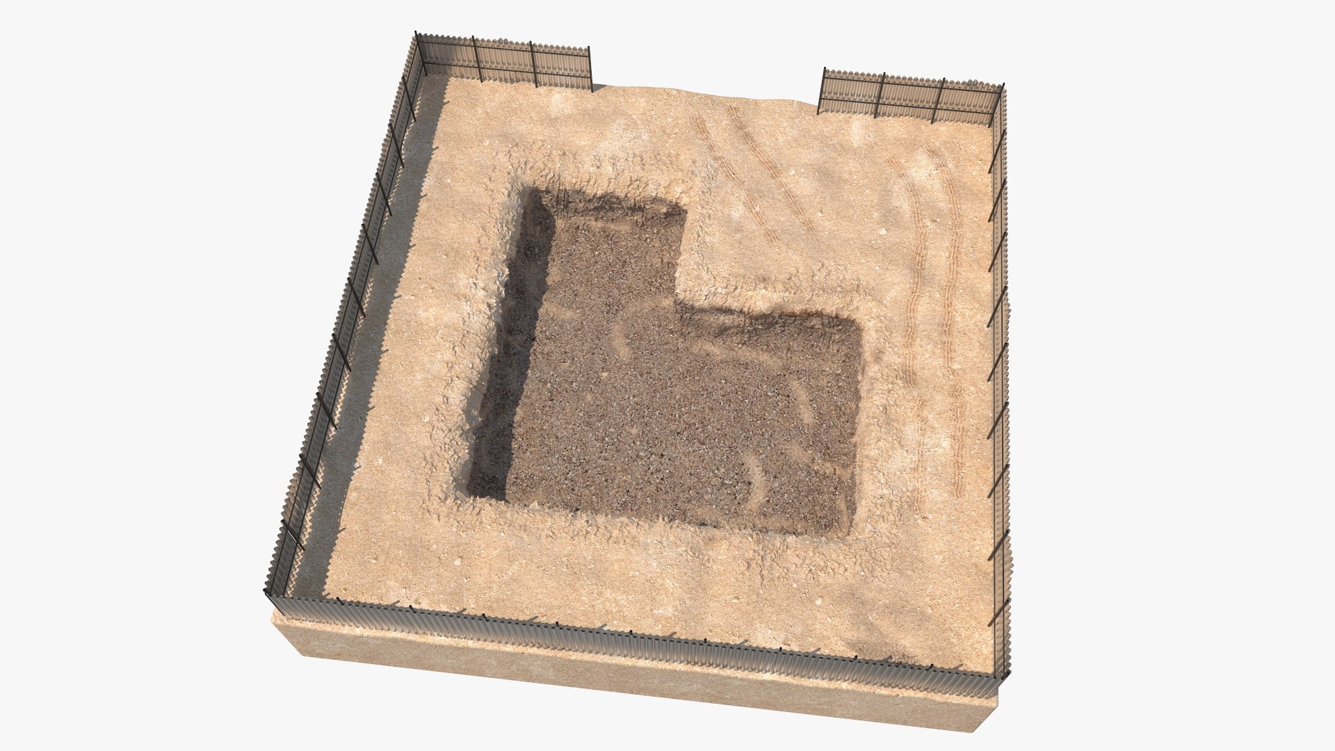 3D Model Excavated Building Foundation Terrain - TurboSquid 2288112