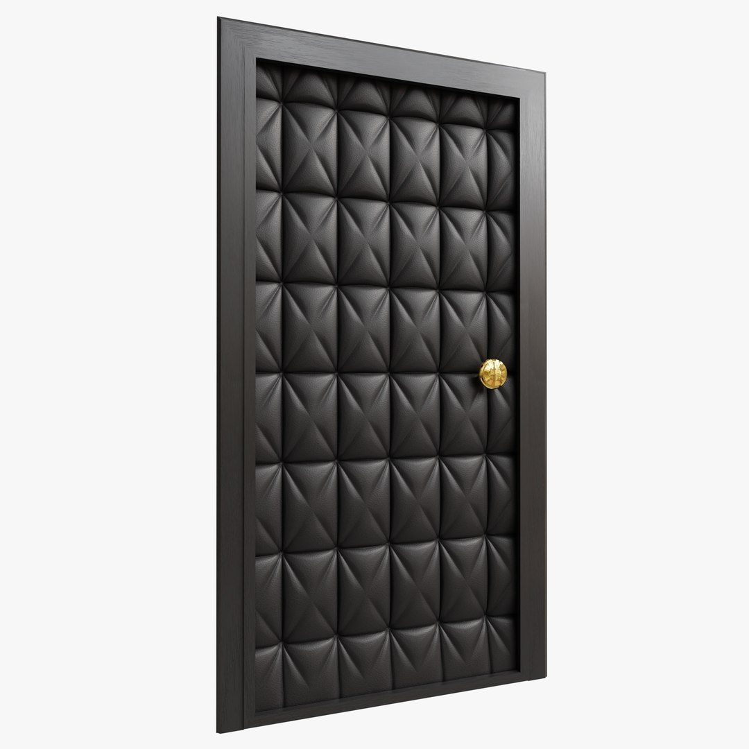 3D модель One-way Leather Tufted Padded Door - TurboSquid 2094052