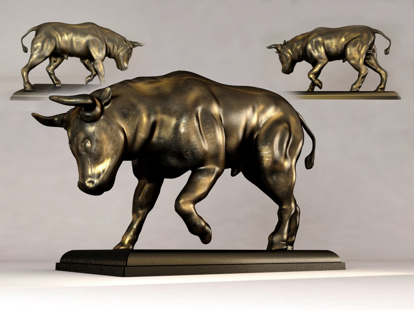 3d bull statue model