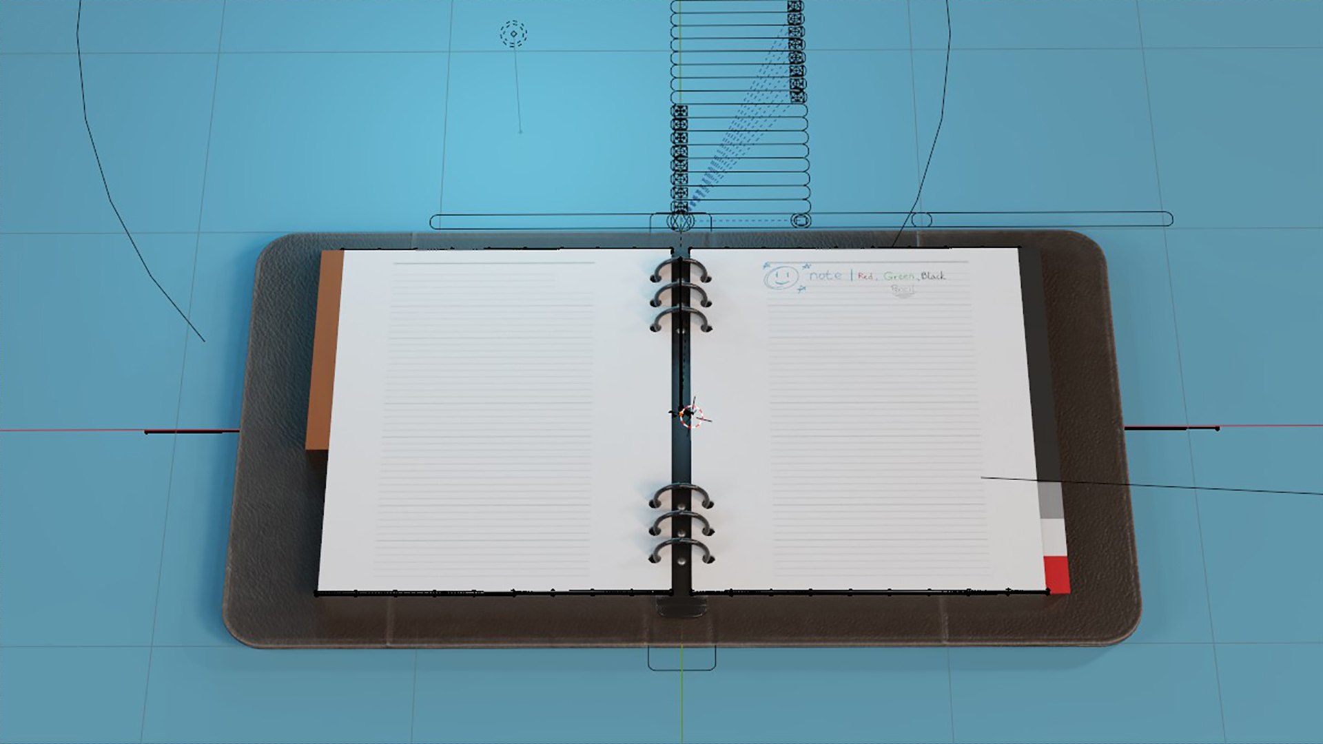 3D Rigged Leather NotepadNotebookOrginizer For Stunning Infographics ...