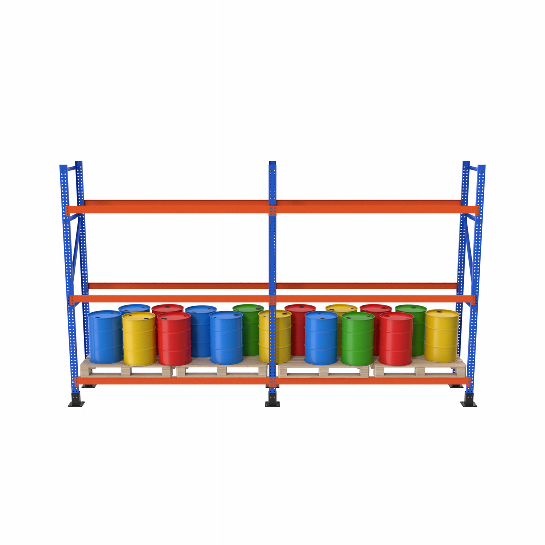 3D Pallet Rack And Colored Barrels - TurboSquid 2161182