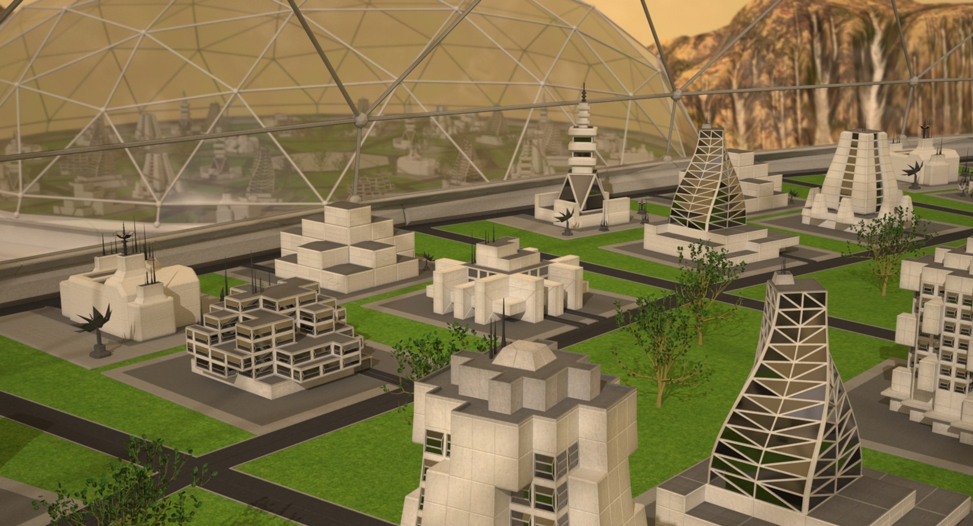 3d planet cities model