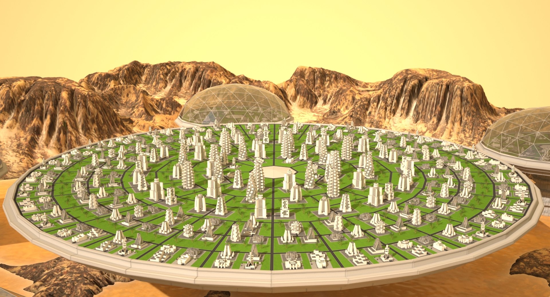 3d planet cities model