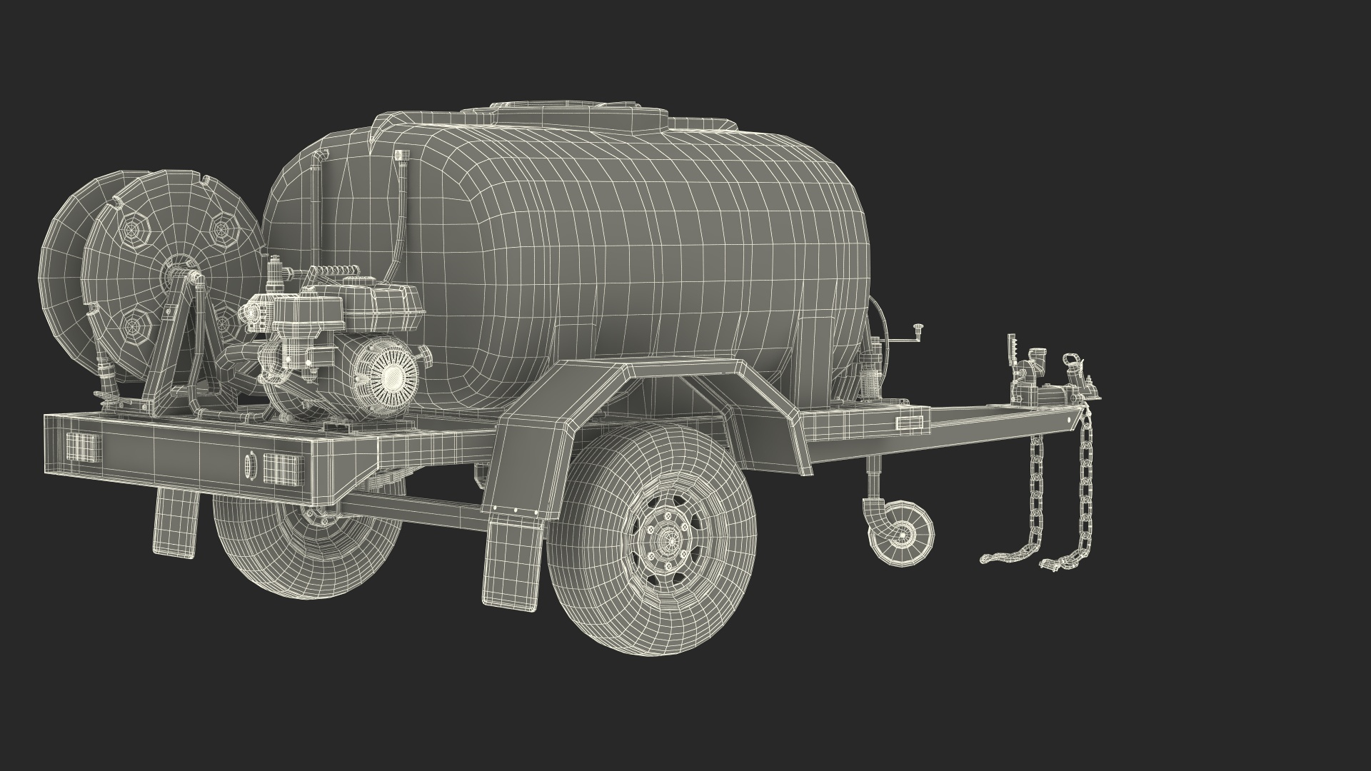 Portable Fire Tank Trailer With Pump Rigged 3D Model - TurboSquid 2239774