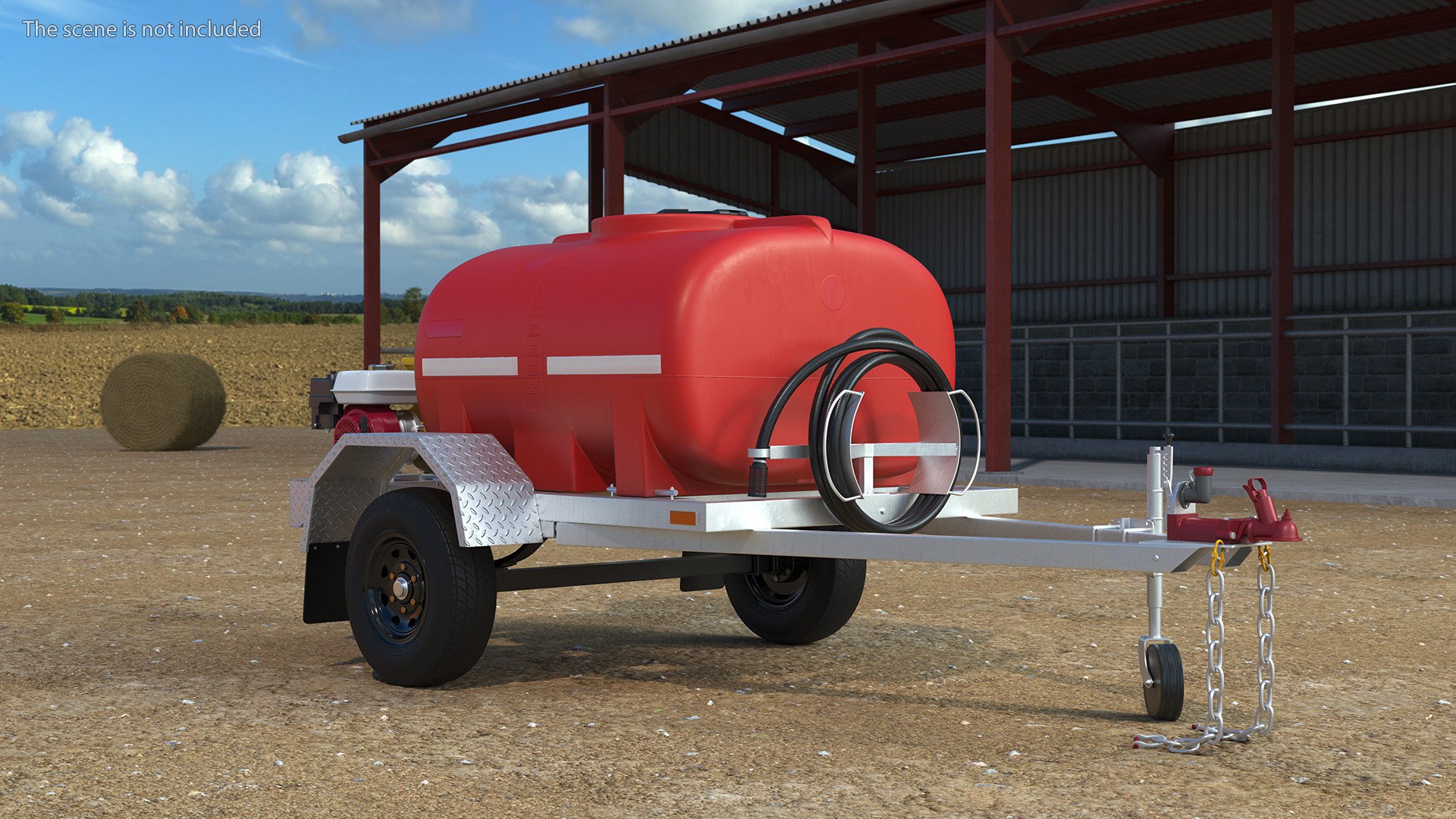 Portable Fire Tank Trailer With Pump Rigged 3D Model - TurboSquid 2239774