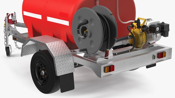 modelo 3d Remolque cisterna contra incendios portátil con bomba ...