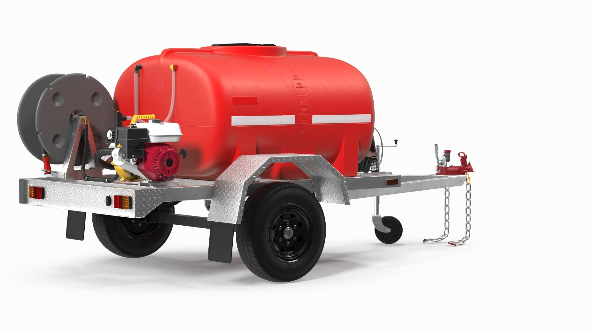 Portable Fire Tank Trailer With Pump Rigged 3D Model - TurboSquid 2239774