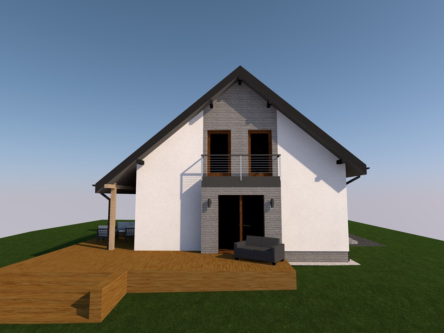 3D Gable Roof Single Family House - TurboSquid 1887903