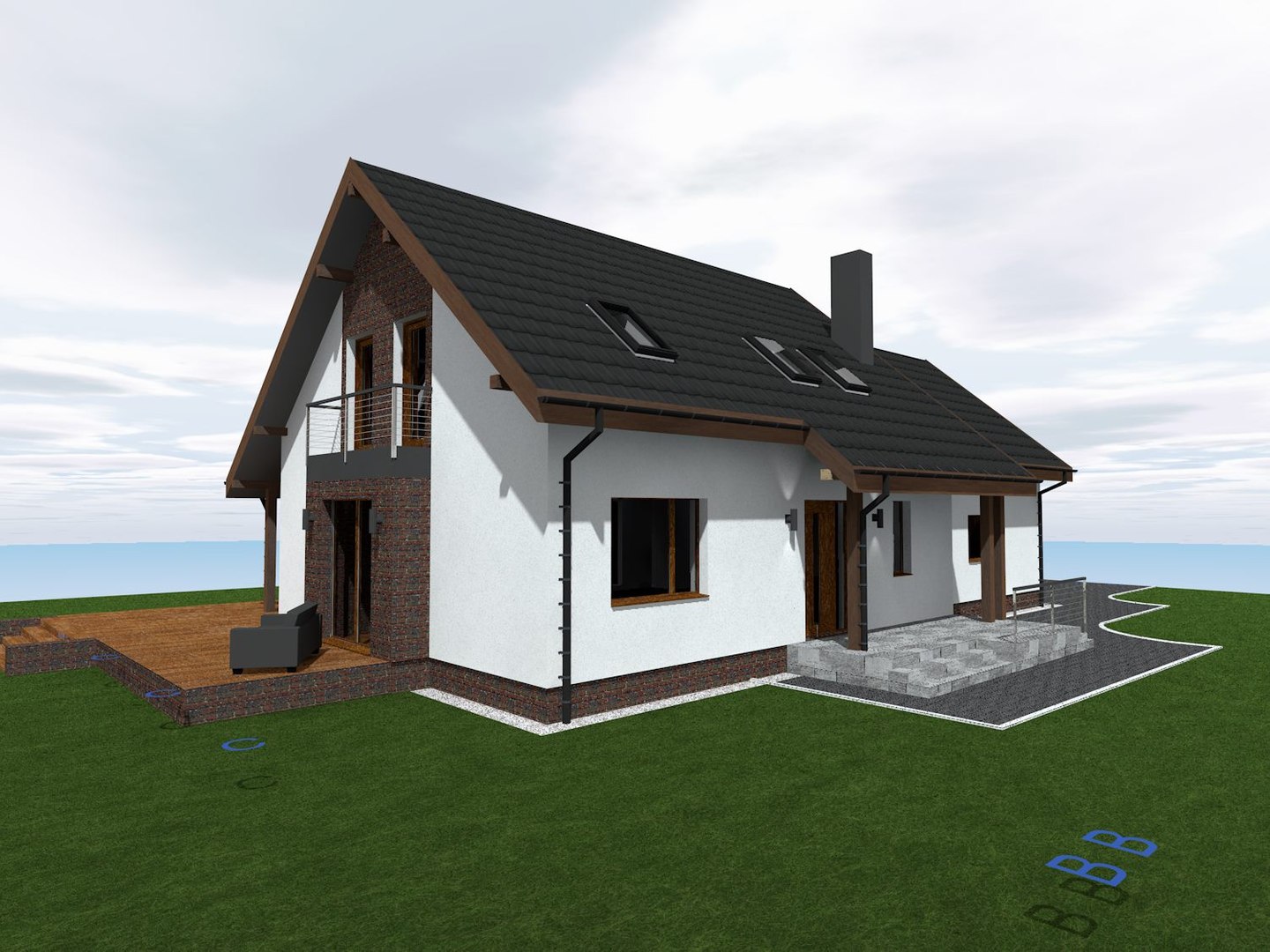 3D Gable Roof Single Family House - TurboSquid 1887903