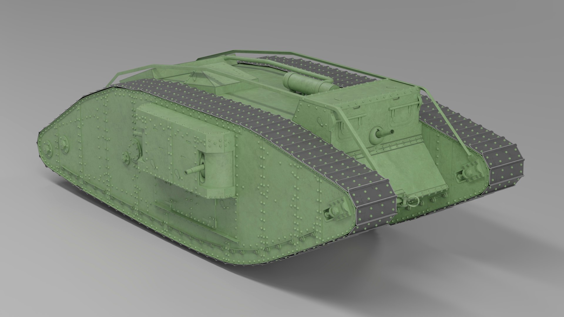 Tank MK 4 Female Green Rigged For Cinema 4D 3D Model - TurboSquid 2250268