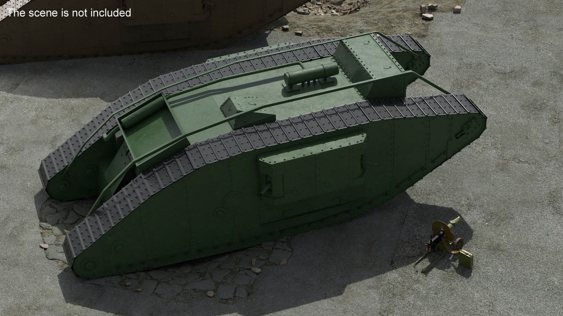 Tank MK 4 Female Green Rigged For Cinema 4D 3D Model - TurboSquid 2250268