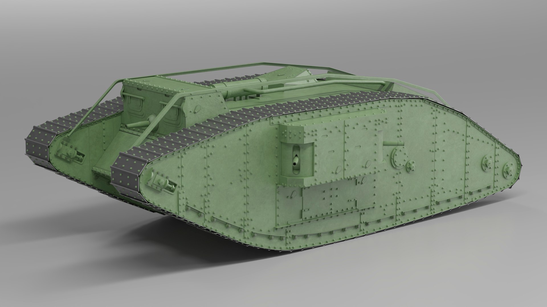 Tank MK 4 Female Green Rigged For Cinema 4D 3D Model - TurboSquid 2250268
