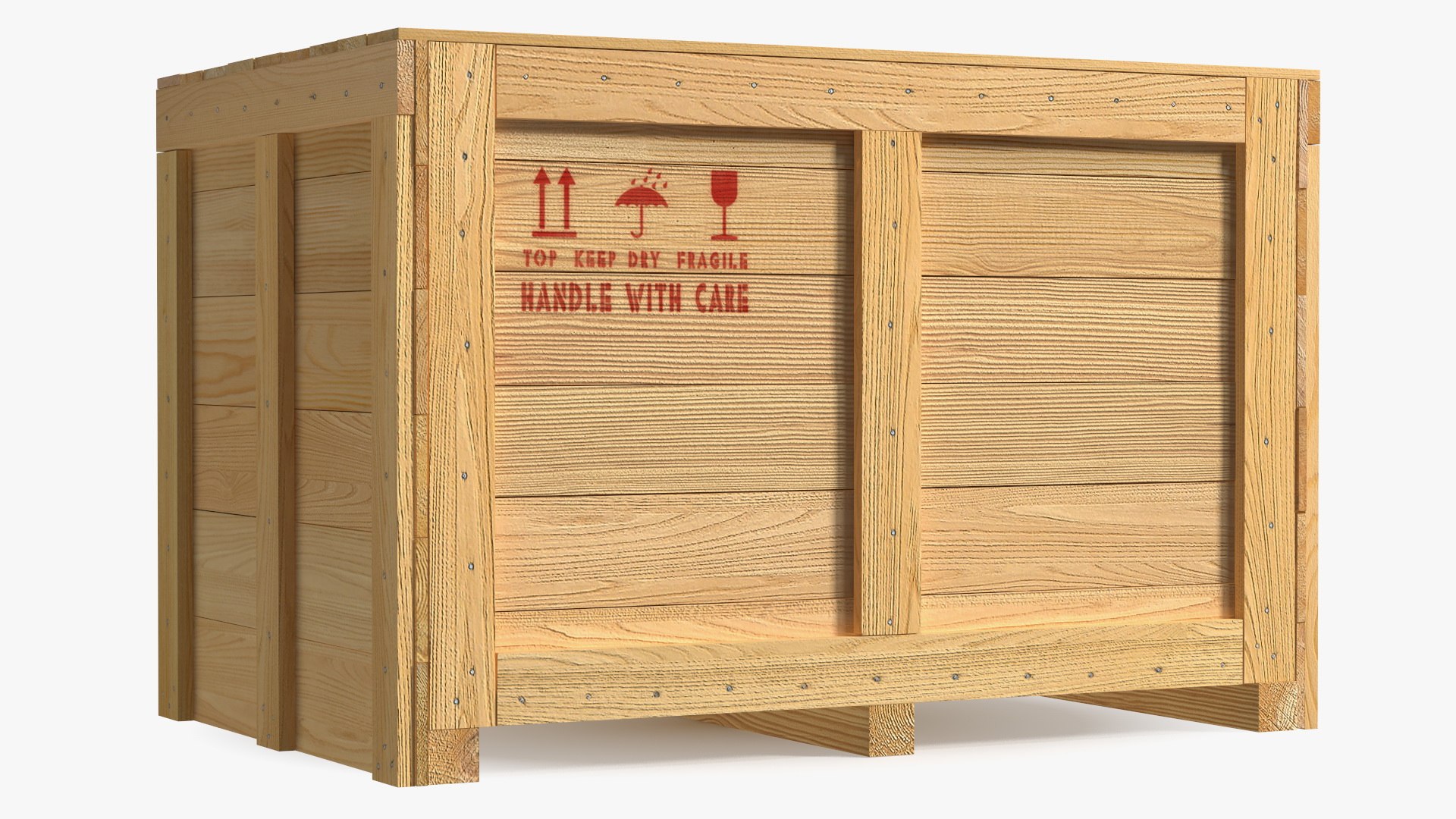 3D Large Wood Shipping Crate - TurboSquid 2137072