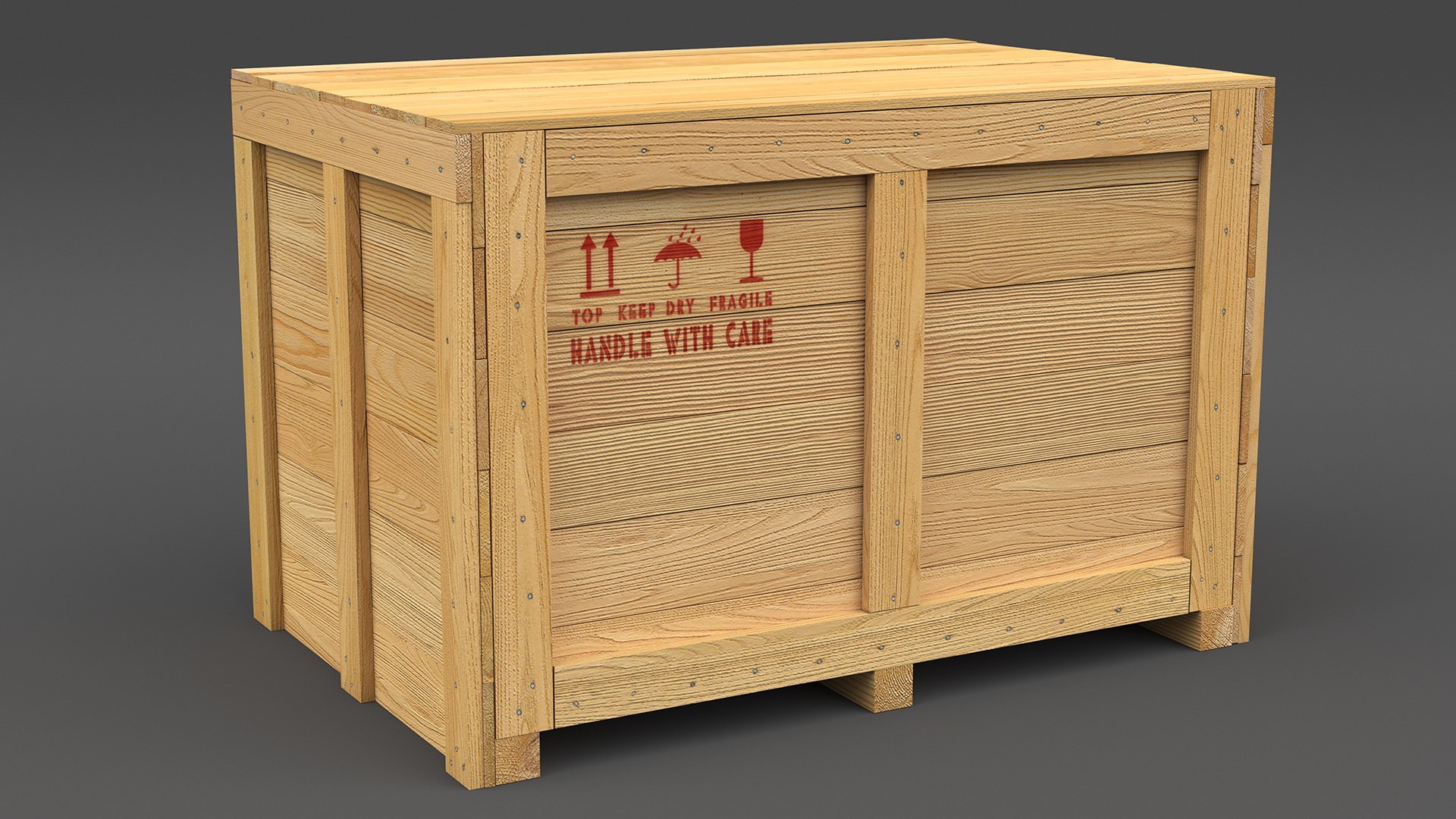 3D Large Wood Shipping Crate - TurboSquid 2137072