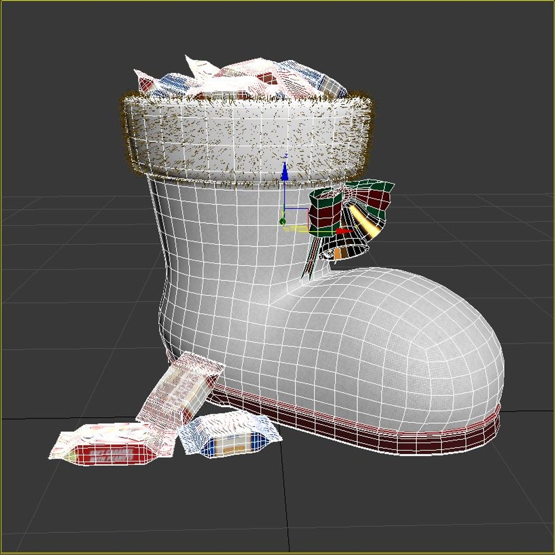 3d christmas boot candies model