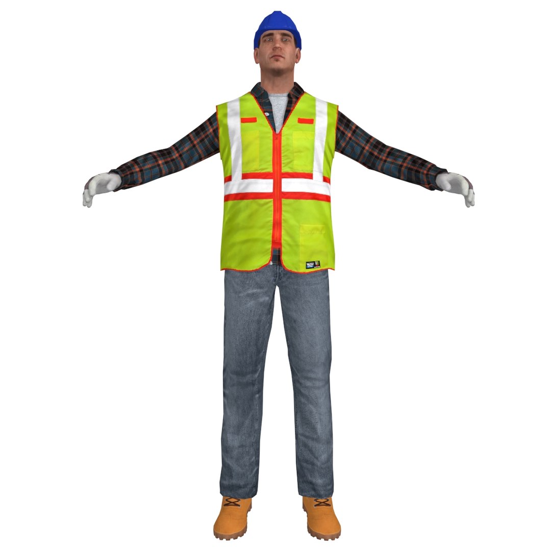 3d Fbx Rigged Worker Man