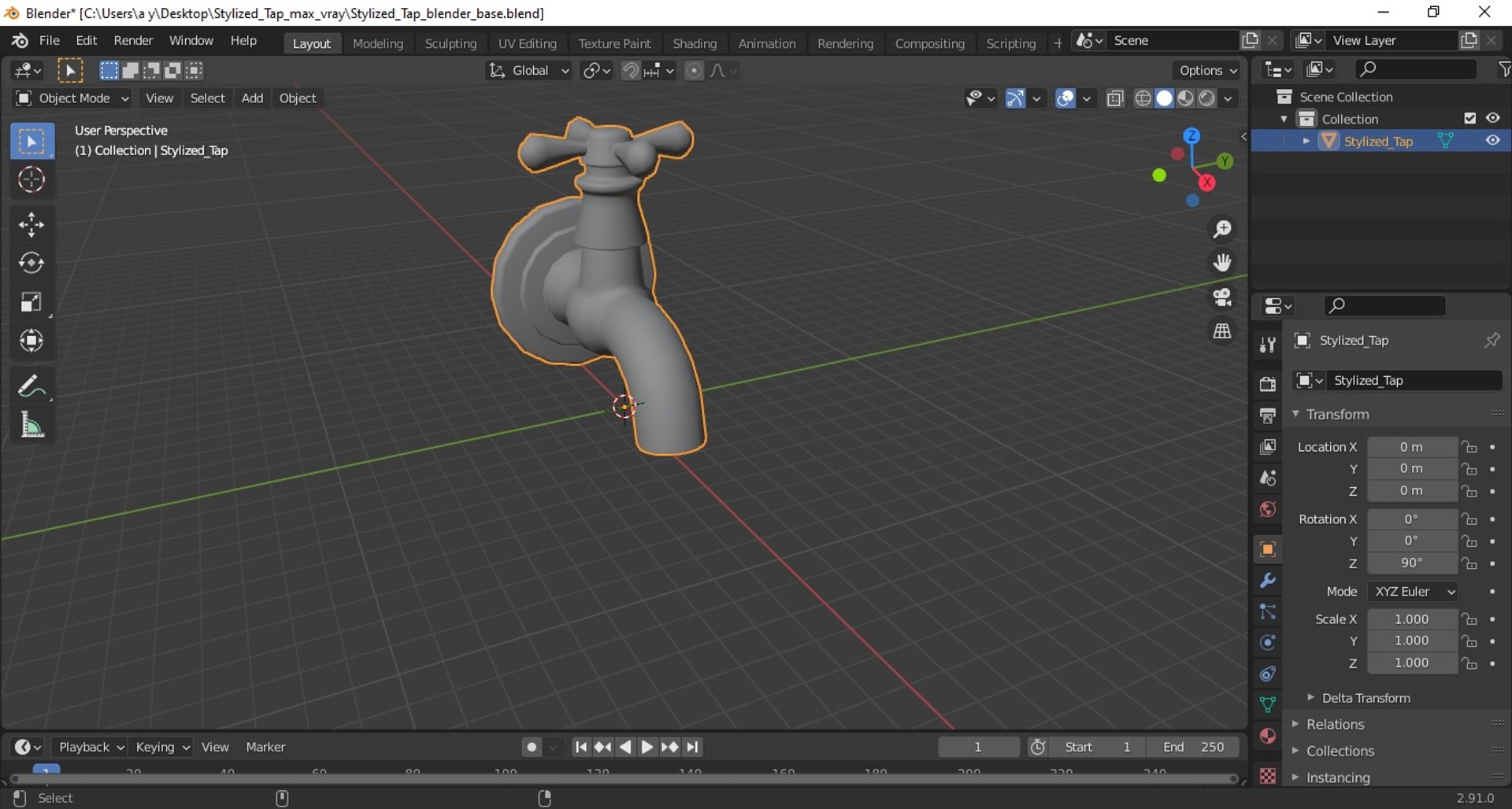 3D Stylized Tap Faucet - TurboSquid 1699768