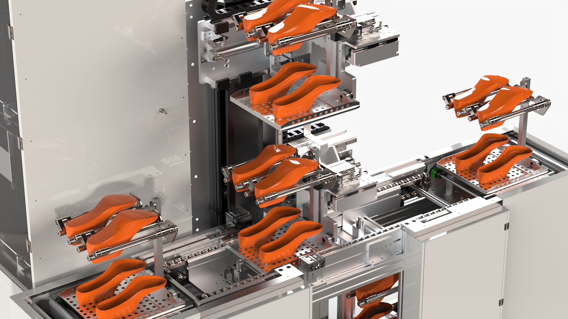 Fully Automatic Loading And Unloading Oven Shoemaking Industry Assembly Line 3D Model ...