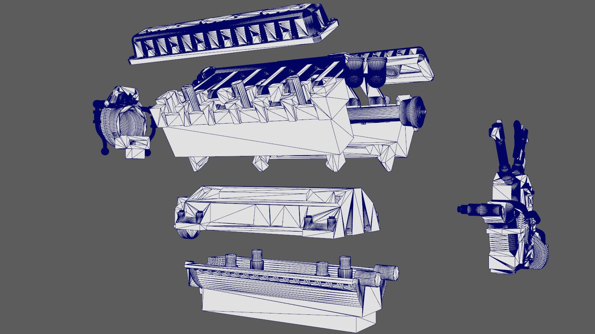 3D Lego Engine - TurboSquid 1893925